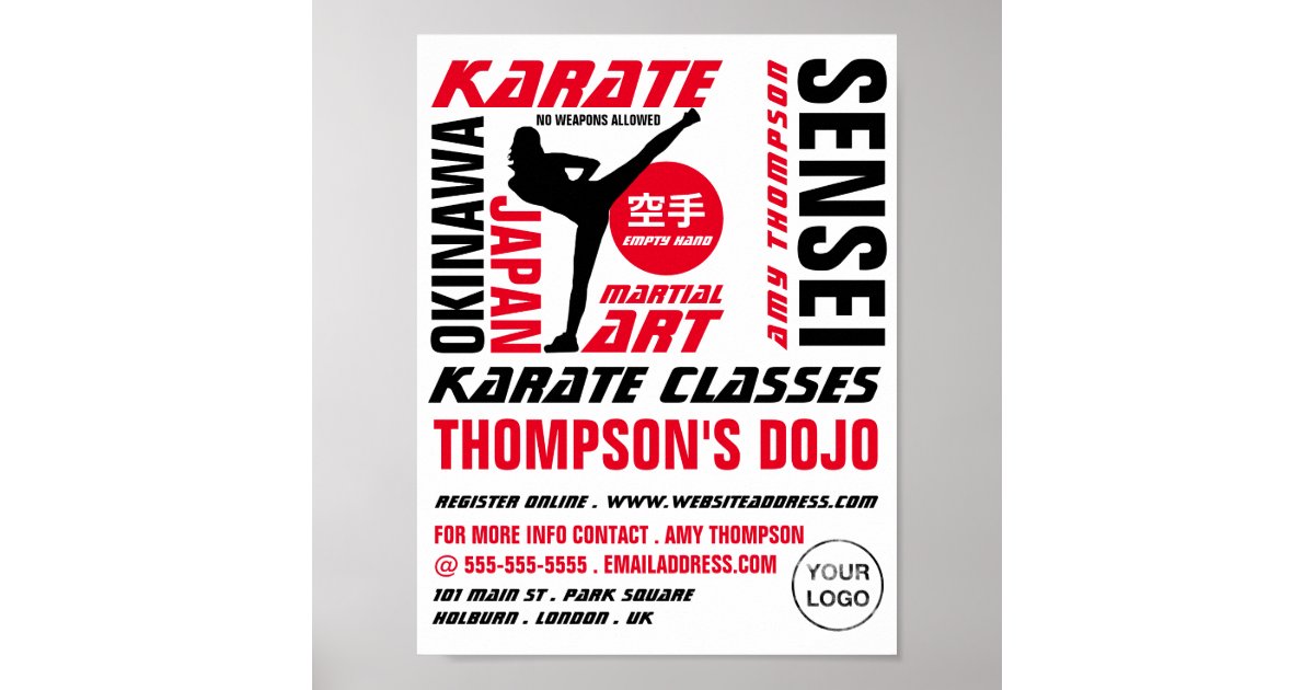Karate Design, Karate Class Advertising Poster | Zazzle