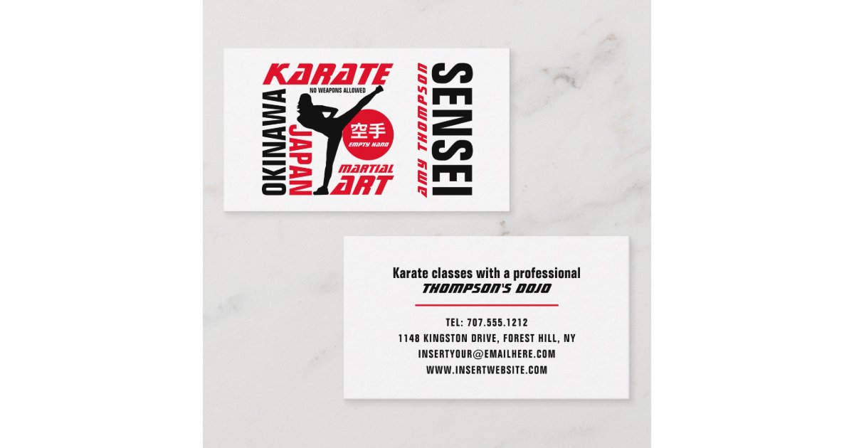 Karate Design, Sensei Business Card | Zazzle