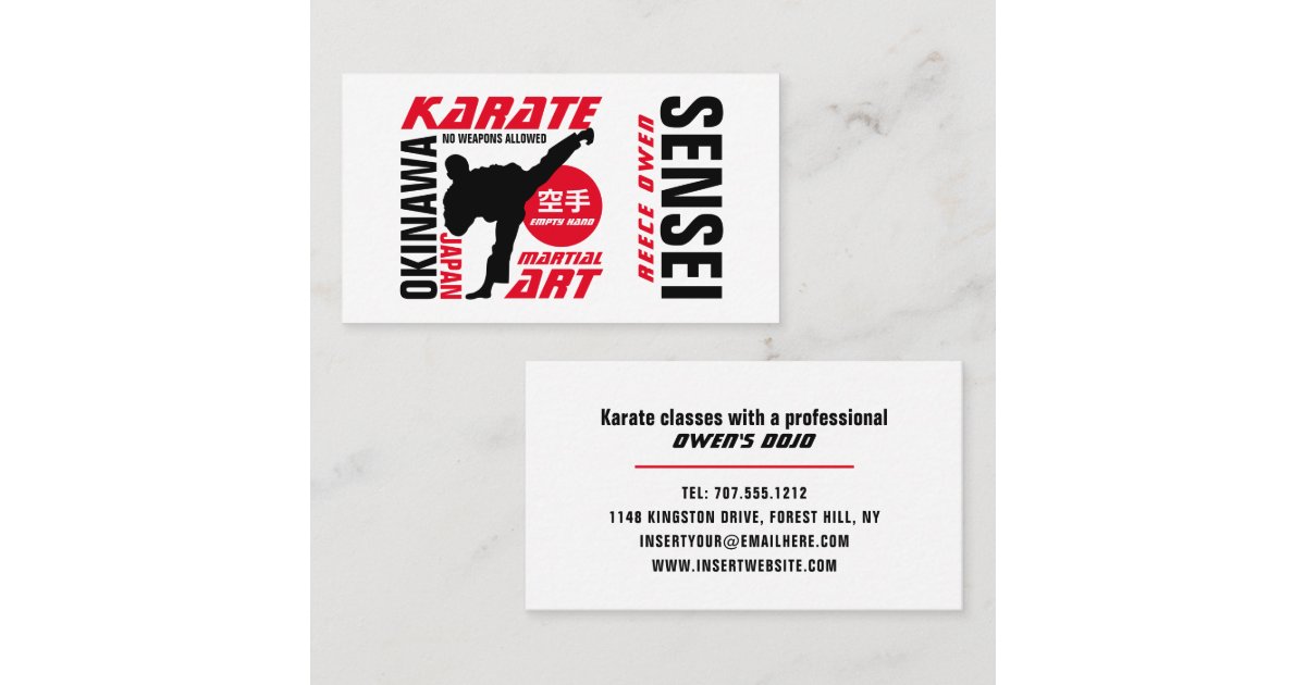 Karate Design, Sensei Business Card | Zazzle