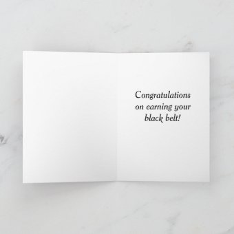 Karate Girl Congratulations Black Belt Card | Zazzle