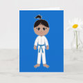 Karate Girl Congratulations Blue Belt Card | Zazzle