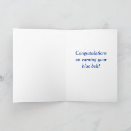 Karate Girl Congratulations Blue Belt Card | Zazzle