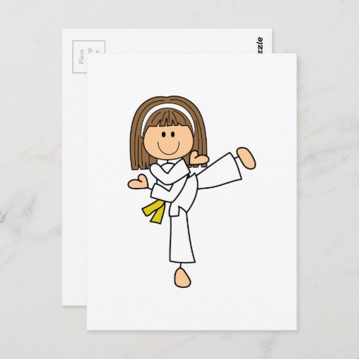 KARATE GIRL POSTCARD | Zazzle