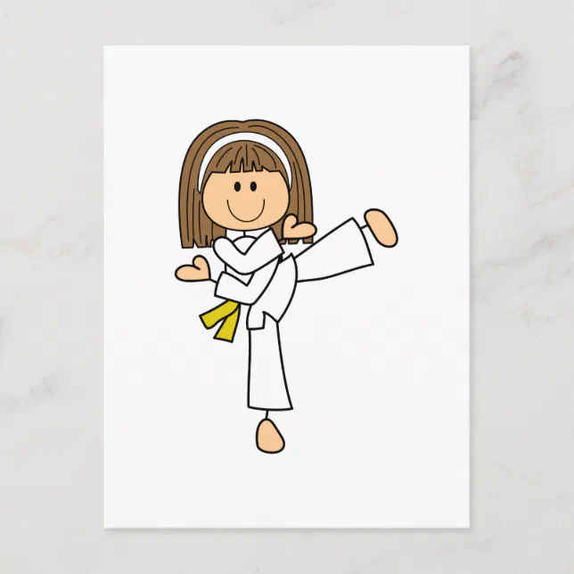 KARATE GIRL POSTCARD | Zazzle
