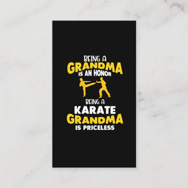 Karate Grandma Family Martial Arts Self Defense Business Card | Zazzle