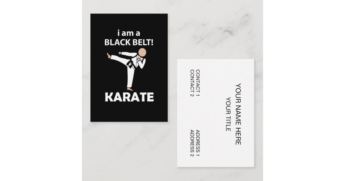 Karate I am A Black Belt Karate Business Card | Zazzle