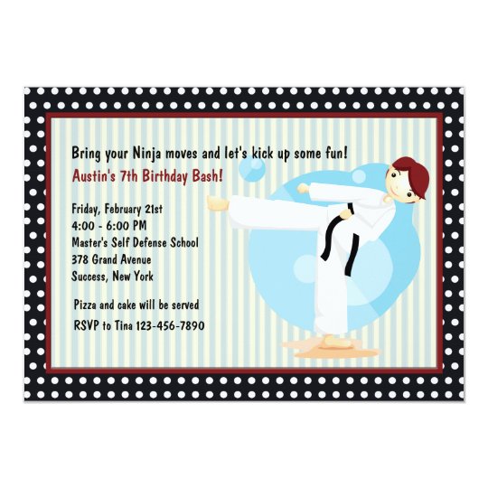 Karate Kick Birthday Party Invitation | Zazzle.com