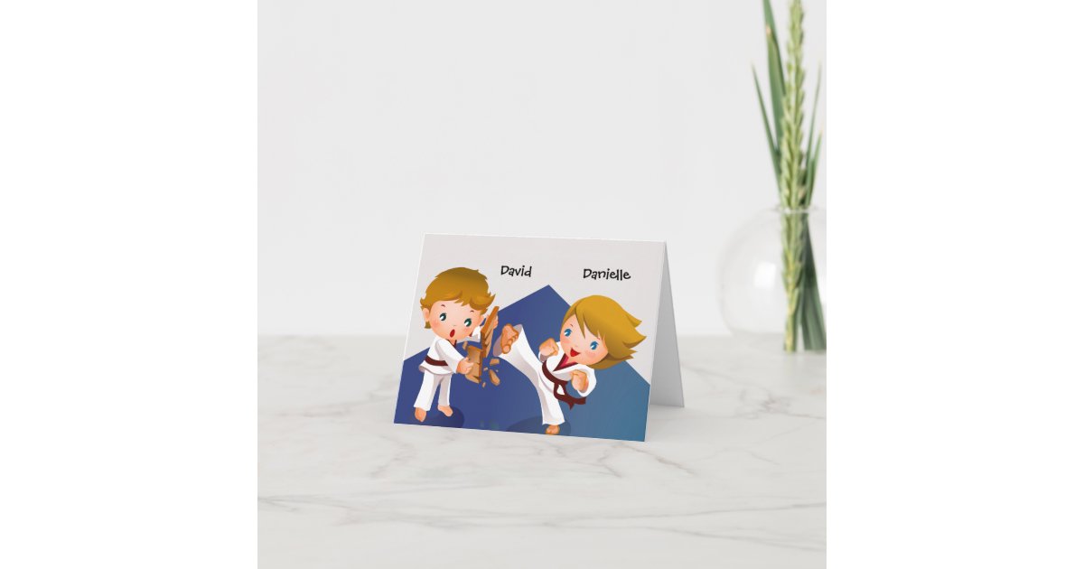 Karate Kids Thank You Notecard | Zazzle