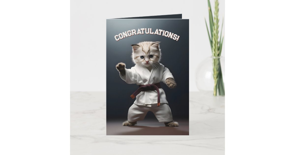 Karate Kitten Thank You Card | Zazzle