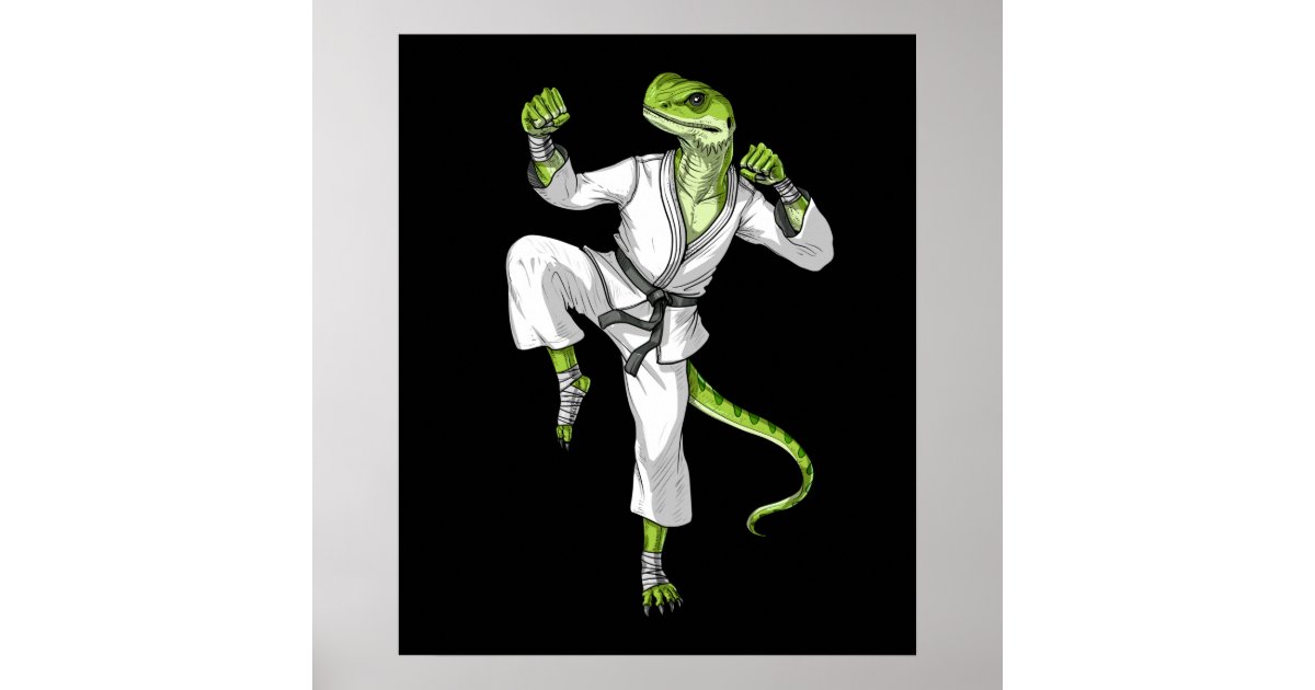 Karate Lizard Poster | Zazzle