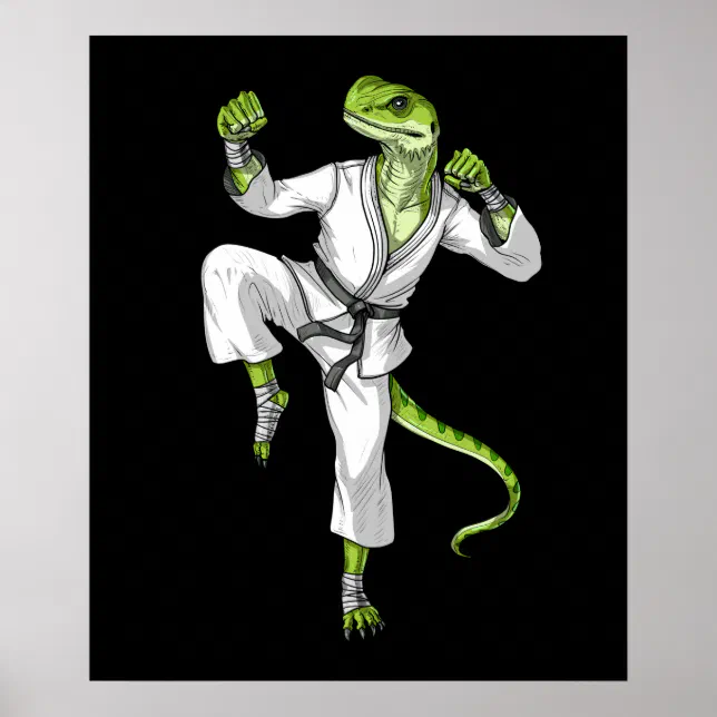 Karate Lizard Poster | Zazzle