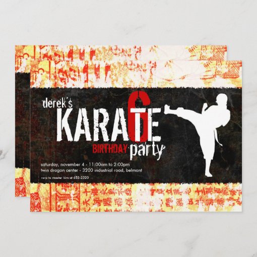 Karate Party Invitation | Zazzle