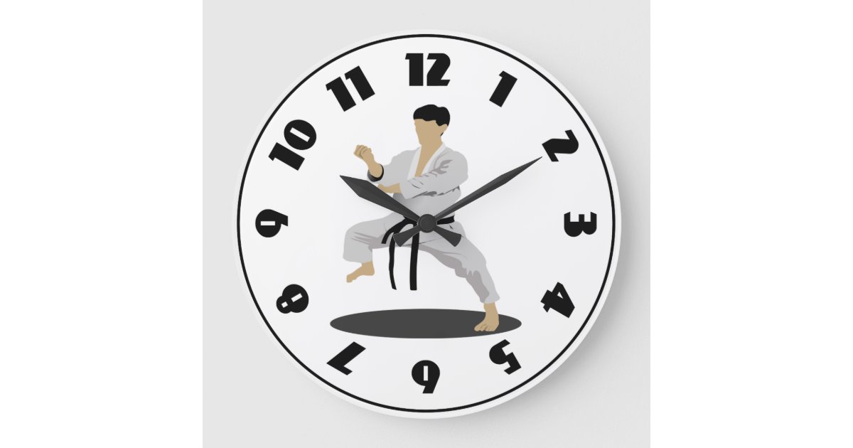 Karate Pose Clock | Zazzle
