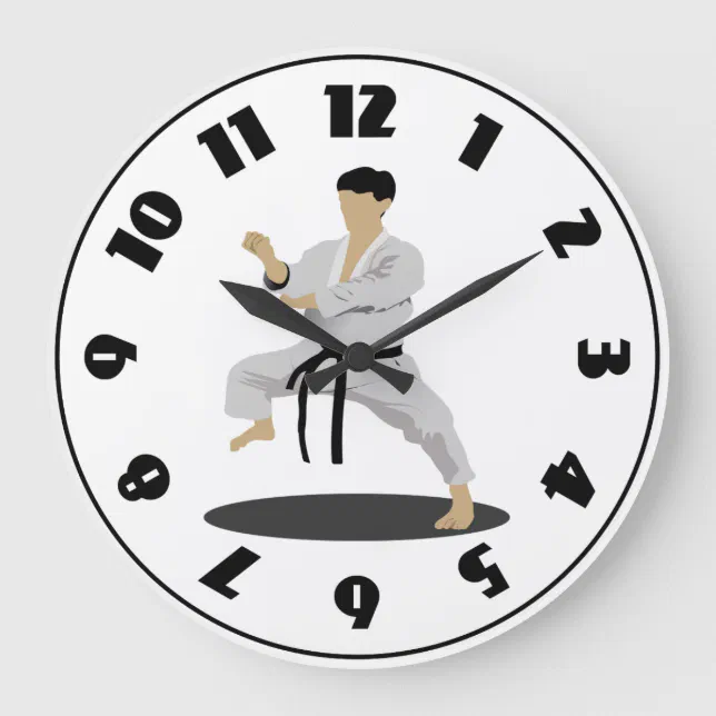 Karate Pose Clock | Zazzle