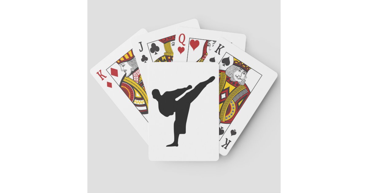 Karate Silhouette Poker Cards | Zazzle
