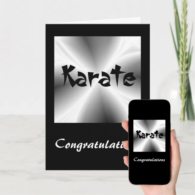 Karate Silver Congratulations Card | Zazzle