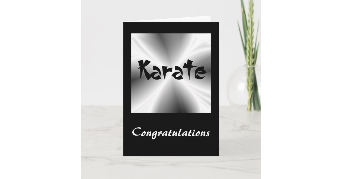Karate Silver Congratulations Card | Zazzle