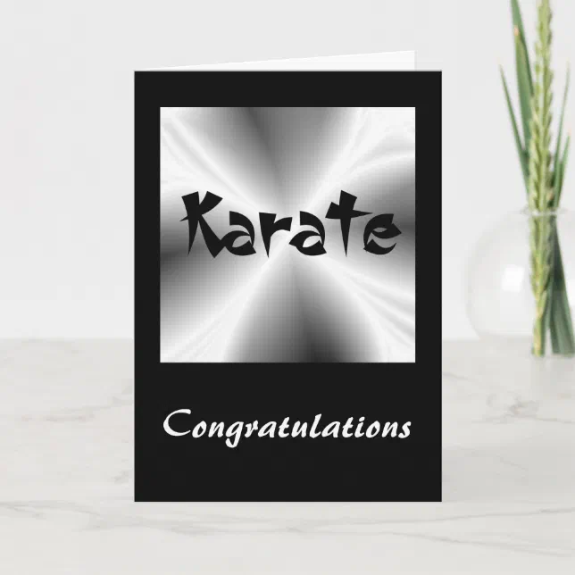Karate Silver Congratulations Card | Zazzle