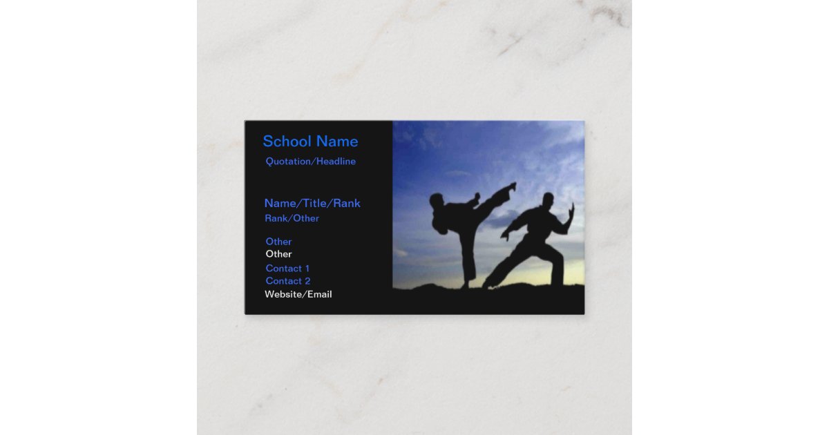 Karate Sky Business Card | Zazzle
