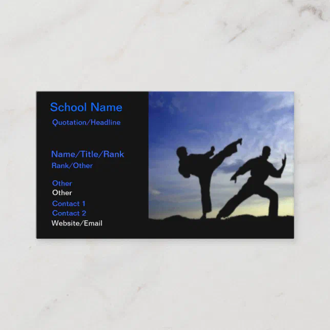 Karate Sky Business Card | Zazzle