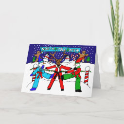 Karate Snowmen and Reindeer Karate Tournament Card | Zazzle