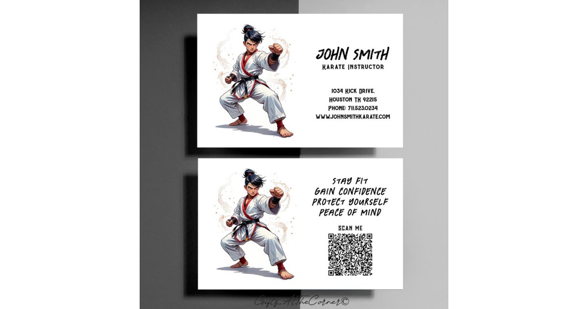 Karate Taekwondo Martial Arts Instructor Business Card | Zazzle