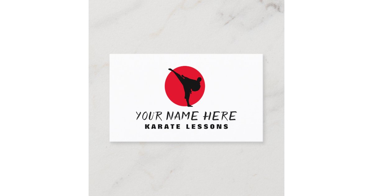 Karate teacher instructor business card template | Zazzle