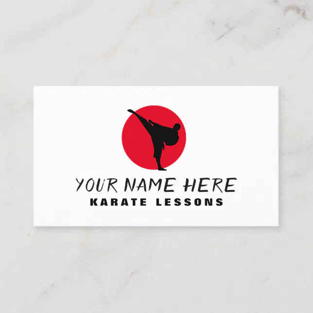 Karate teacher instructor business card template | Zazzle