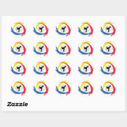 Karate Tricolor Emblem Classic Round Sticker | Zazzle