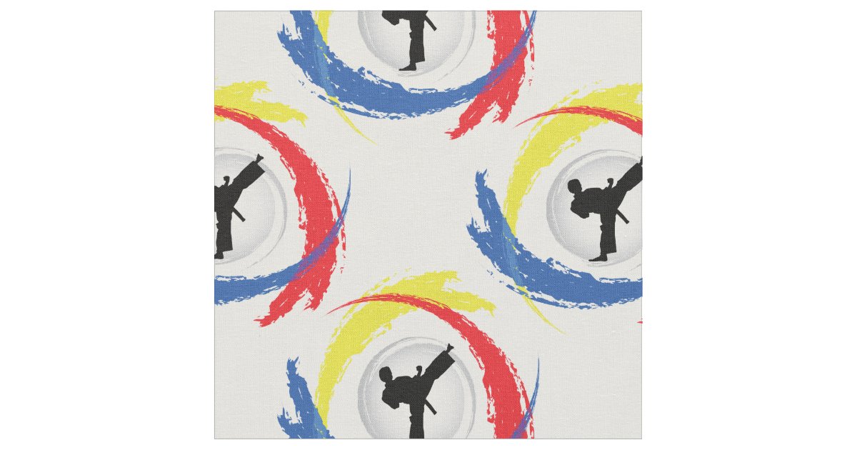 Karate Tricolor Emblem Fabric | Zazzle