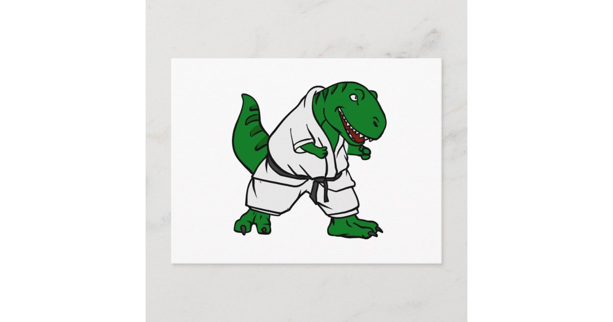 karateca t rex postcard | Zazzle