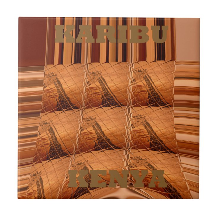 Karibu Giraffe Hakuna Matata Chic Modern art Col Tile | Zazzle