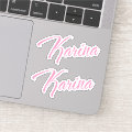 Karina Decorative Name in Pink x2 Sticker | Zazzle