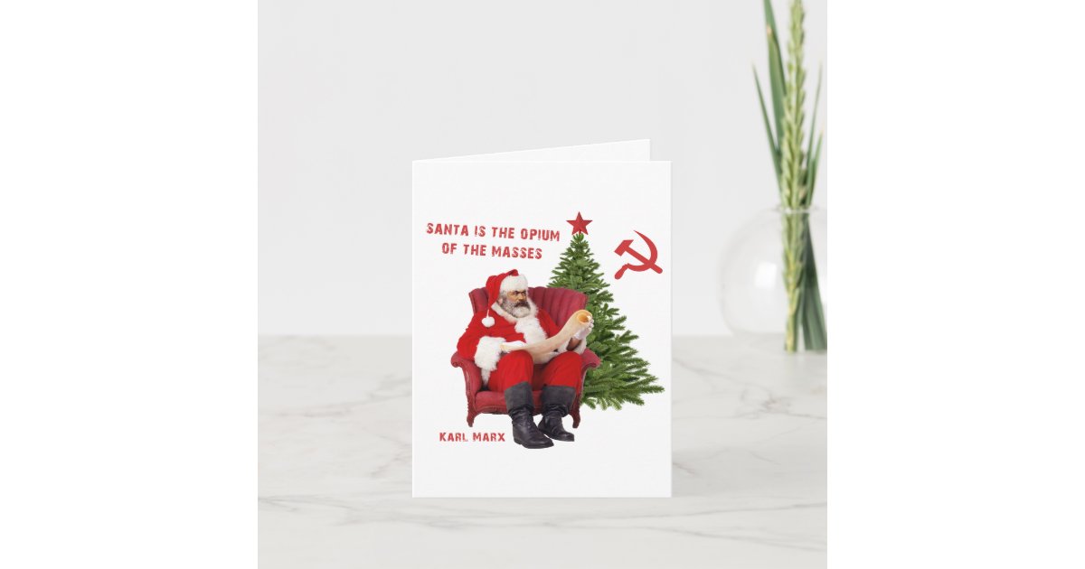 Karl Marx Santa Card | Zazzle