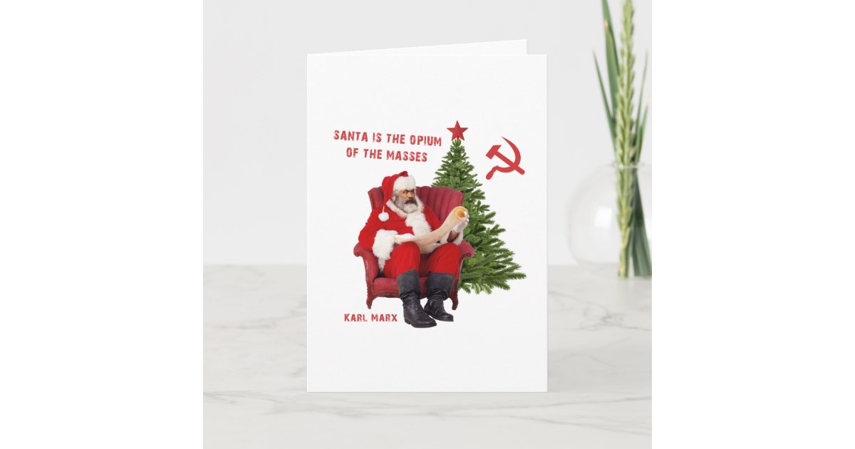 Karl Marx Santa Holiday Card | Zazzle