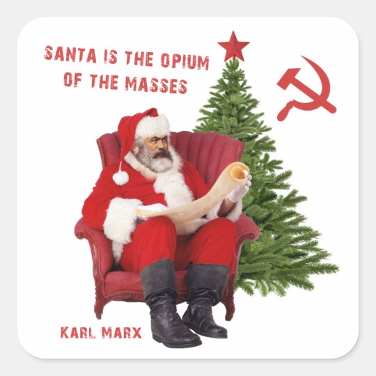 Karl Marx Santa Square Sticker | Zazzle.com Karl Marx Santa Square Sticker | Zazzle.com