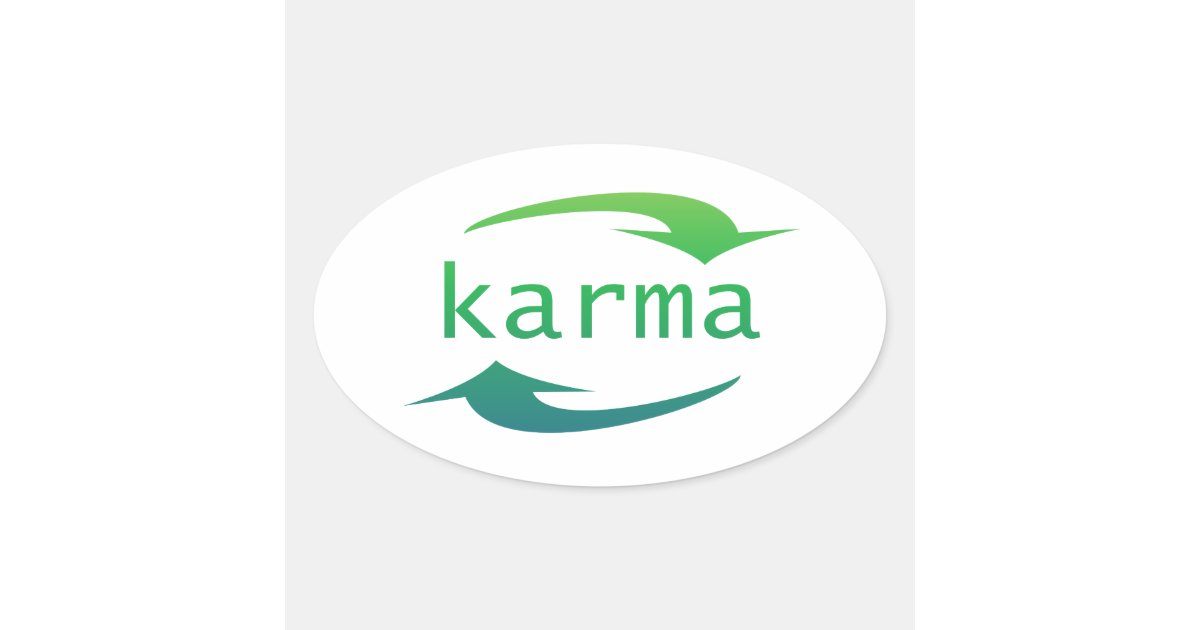 Karma Arrow Motivational Quote Oval Sticker | Zazzle