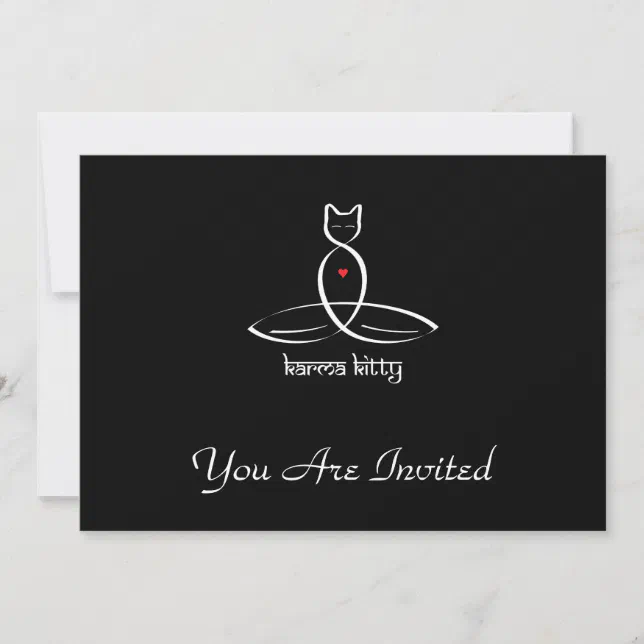 Karma Kitty - Sanskrit style text. Invitation | Zazzle
