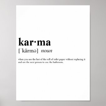 Karma Poster | Zazzle