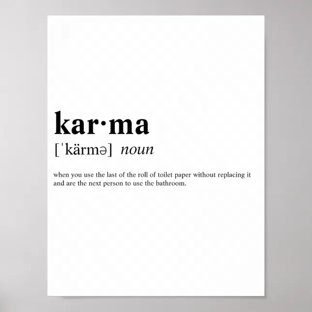 Karma Poster | Zazzle