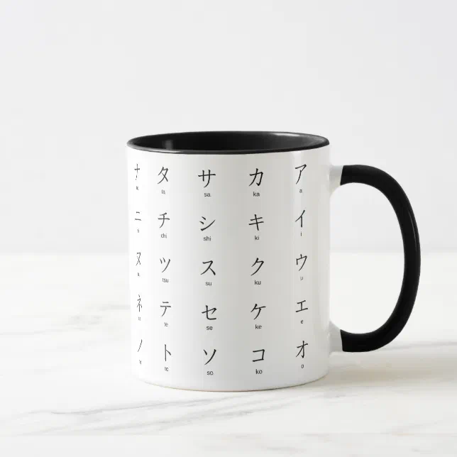 Katakana Japanese Characters With Romaji Mug | Zazzle