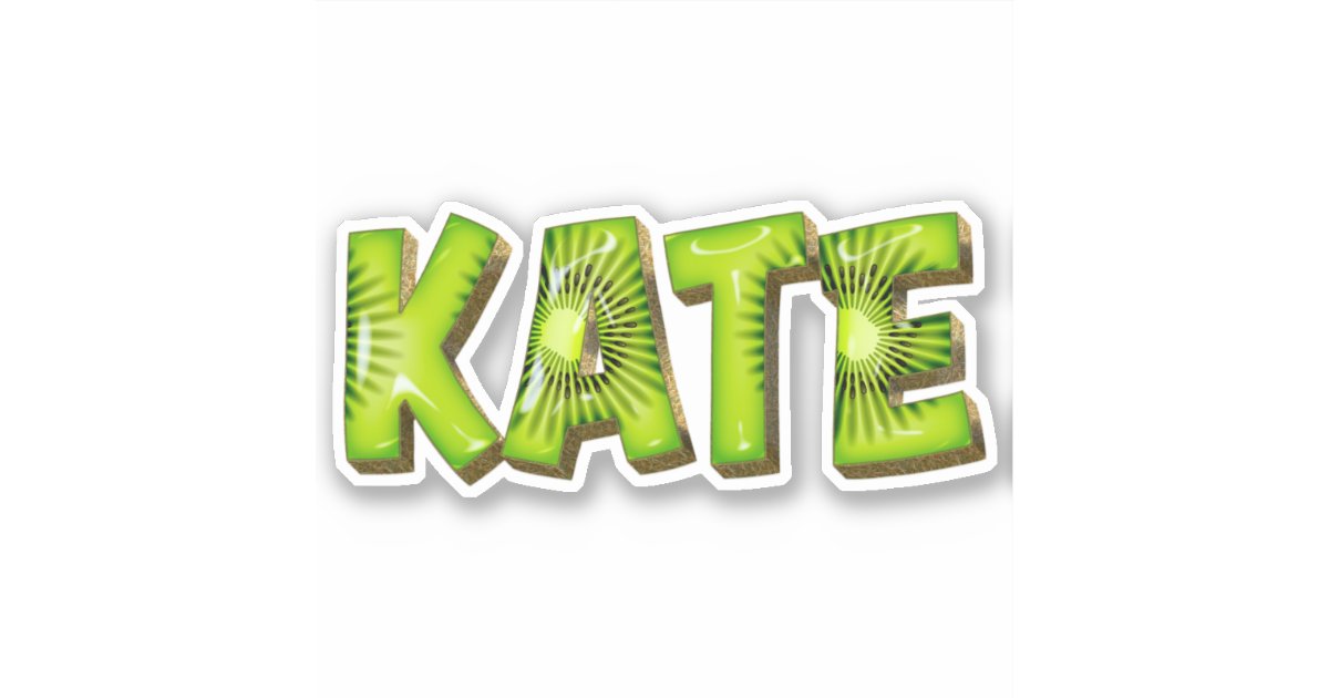 Kate Name Kiwi Design Sticker | Zazzle