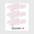 Katherine Decorative Name in Pink x3 Sticker | Zazzle