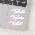 Katherine Decorative Name in Pink x3 Sticker | Zazzle