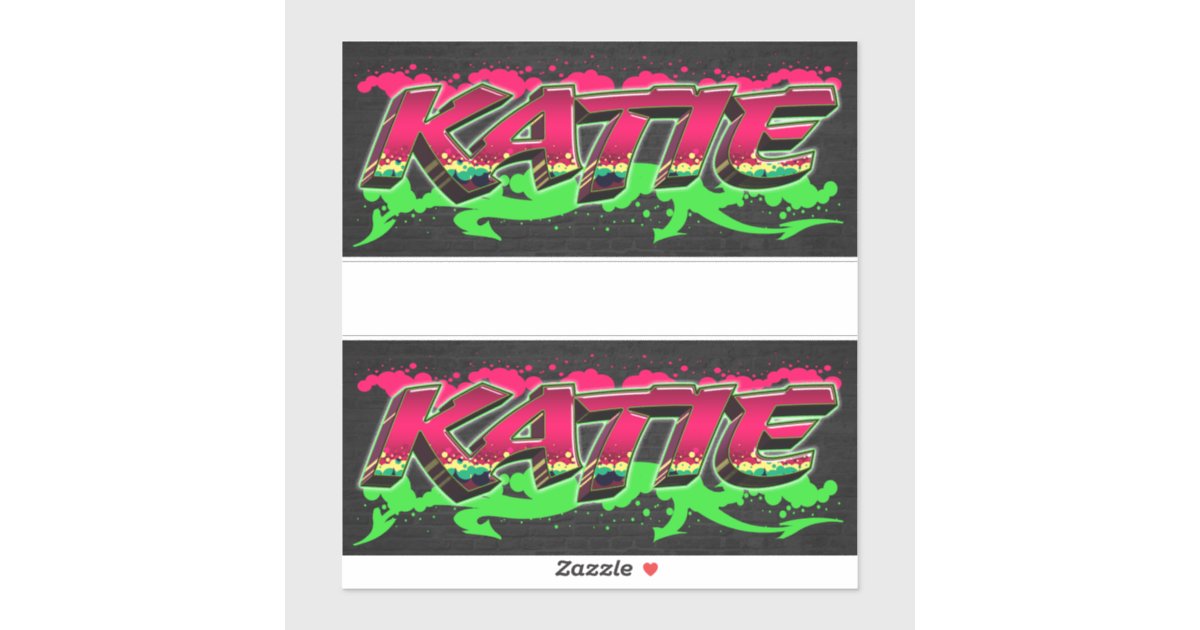 Katie First Name Graffiti Sticker | Zazzle