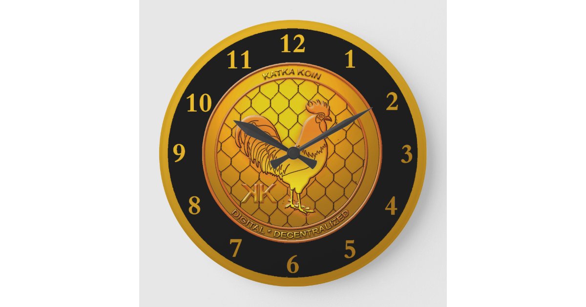 KatkaKoin Poultry Cryptocurrency ICO Large Clock | Zazzle