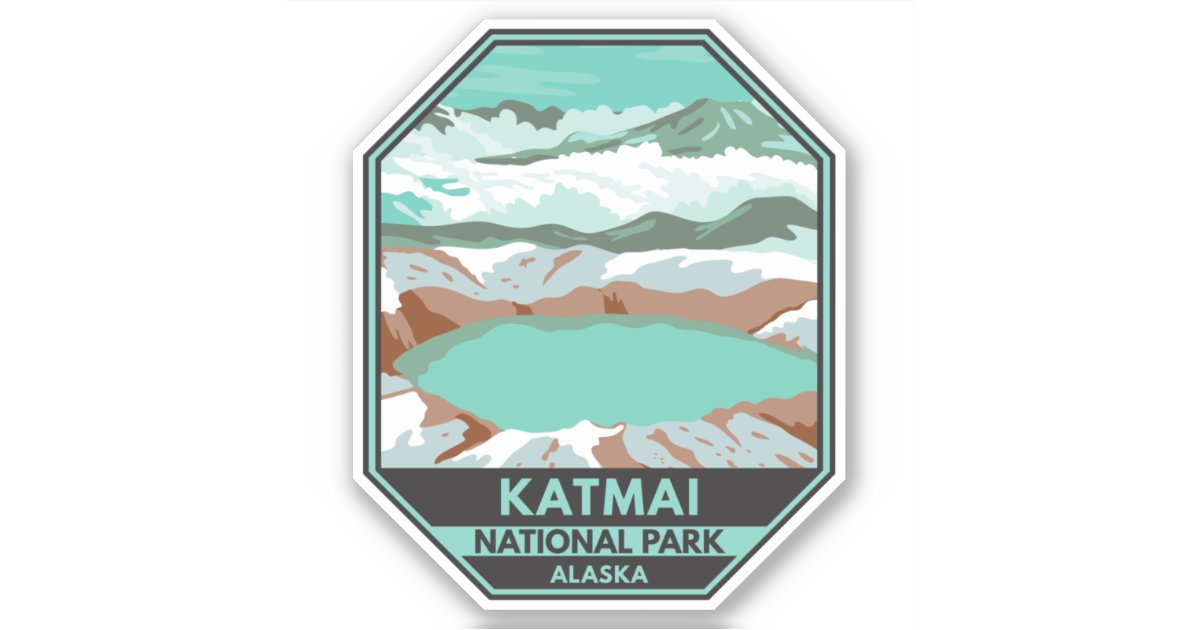 Katmai National Park Summit Crater Lake Alaska Sticker | Zazzle