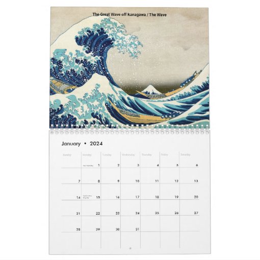 Katsushika Hokusai - 36 Views of Mount Fuji Calendar | Zazzle