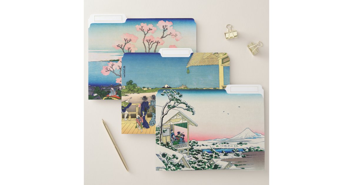 Katsushika Hokusai - 36 Views of Mount Fuji File Folder | Zazzle