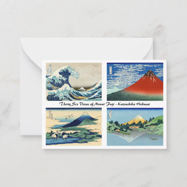 Katsushika Hokusai - 36 Views of Mount Fuji Note Card | Zazzle